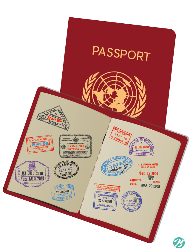 여권 도장 일러스트 ai 무료다운로드 - passport stamp illustration - 어반브러시
