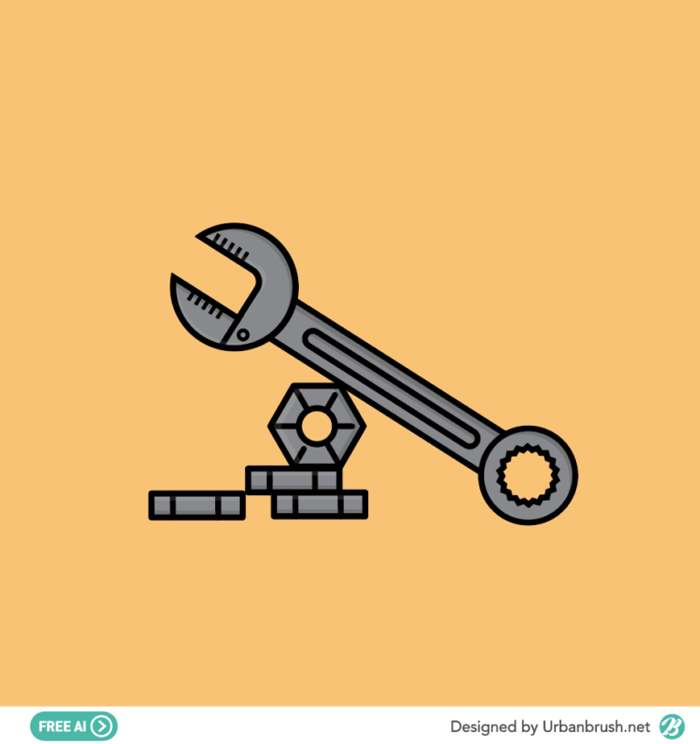 스패너 렌치 나사 일러스트 ai 무료다운로드 free spanner vector - 어반브러시