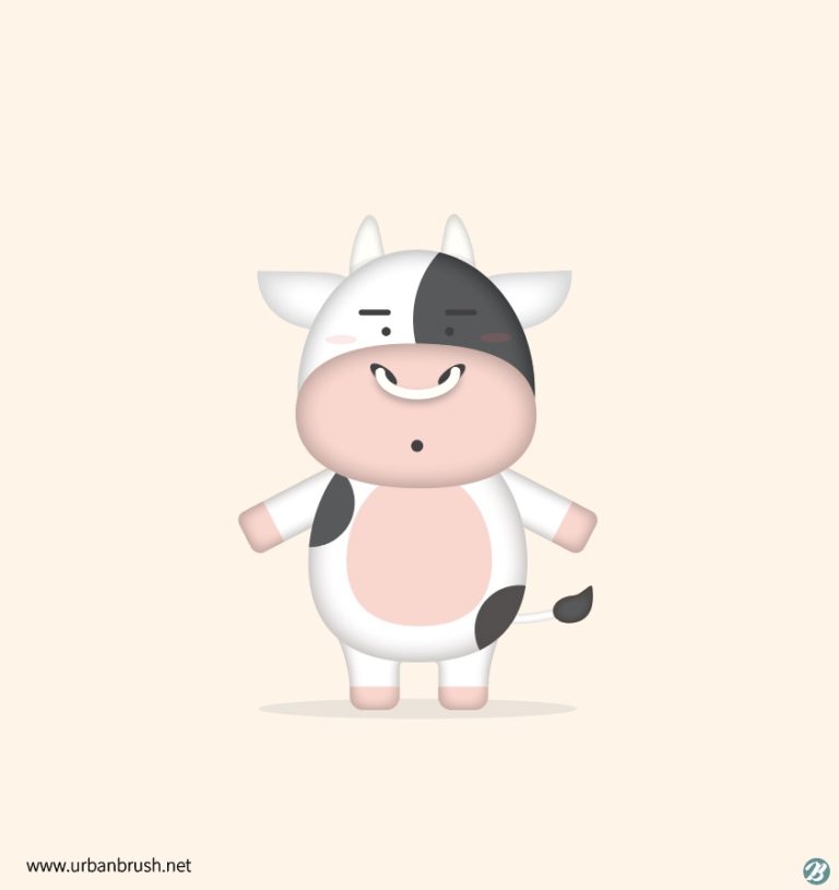 얼룩소 캐릭터 일러스트 ai 다운로드 download Zebra cow character - Urbanbrush