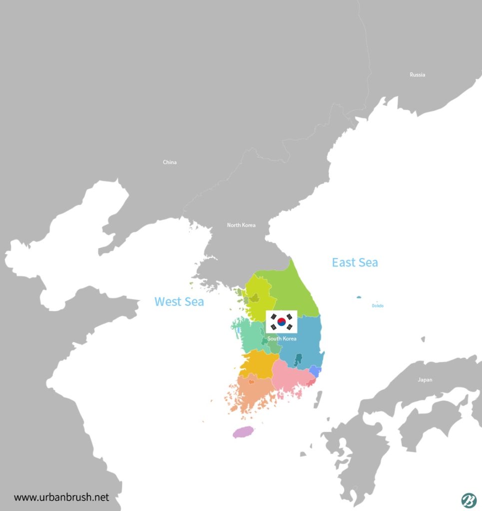 대한민국 국경 지도 일러스트 ai 다운로드 download South Korea border map Vector - 어반브러시