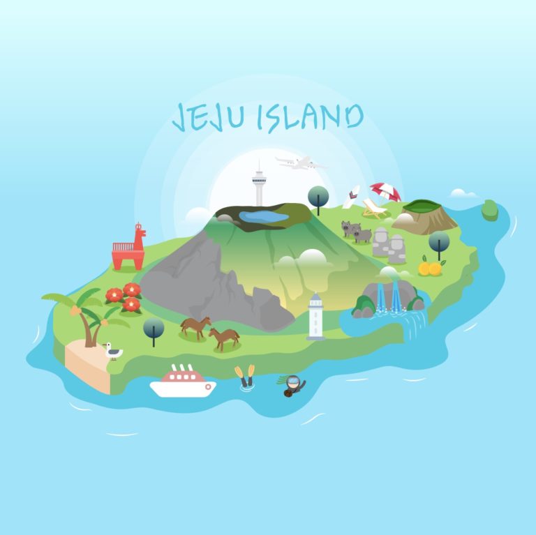 제주도 한라산 여행 풍경 일러스트 ai 다운로드 download Jeju Island Hallasan Travel Scenery ...